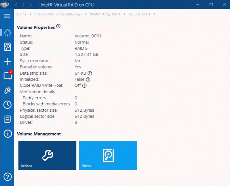Intel® Virtual RAID on CPU (Intel® VROC) RAID Volume Creation Using the Intel® VROC Graphical ...
