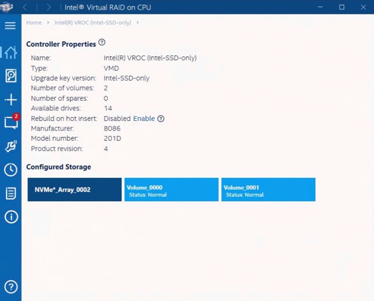Intel® Virtual RAID on CPU (Intel® VROC) Matrix RAID Configuration Using the Intel® VROC ...